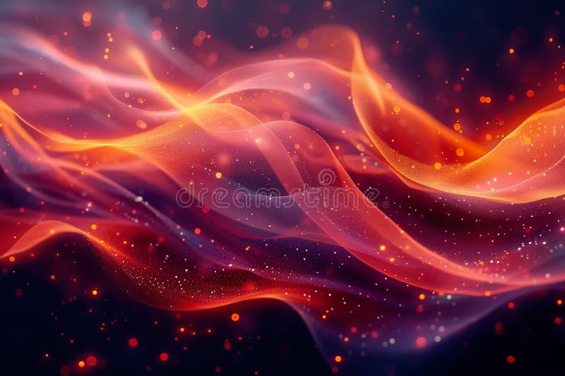 Dynamic Fluid Waves Blend Vibrant Orange and Purple Colors in an ...