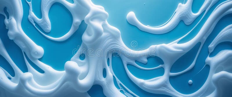 Dynamic Foam Smears on Bright Blue Background for Creative Design Stock ...