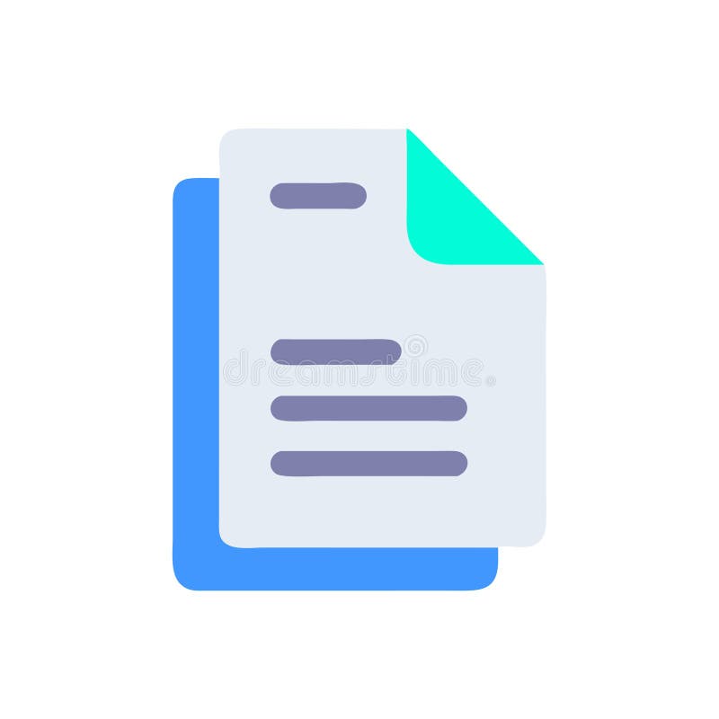 Dynamic Folded Document Icon for Files Stock Illustration ...