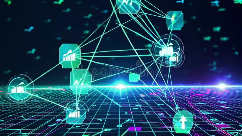 Data Analysis Footage with Graphs and Financial Indicators in Motion ...