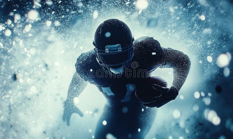 Dynamic Football Player in Action with Dramatic Lighting and Motion ...