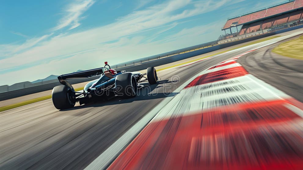 Dynamic Formula Car Racing on Track. this is AI Generative Image. Stock ...