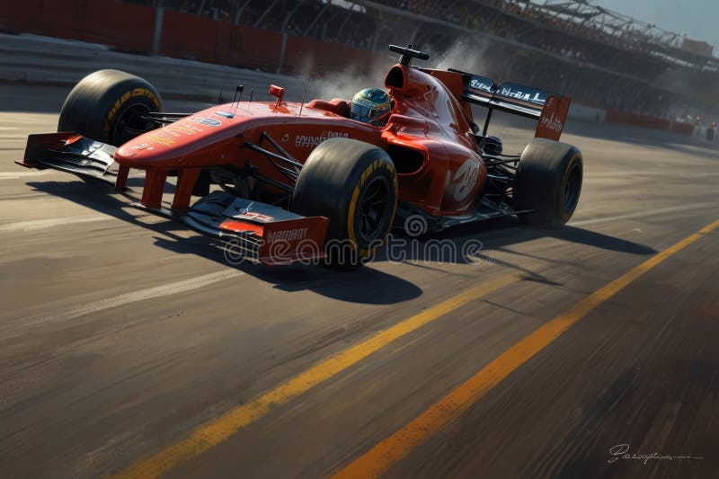 Dynamic Formula One Racing Action Stock Illustration - Illustration of ...