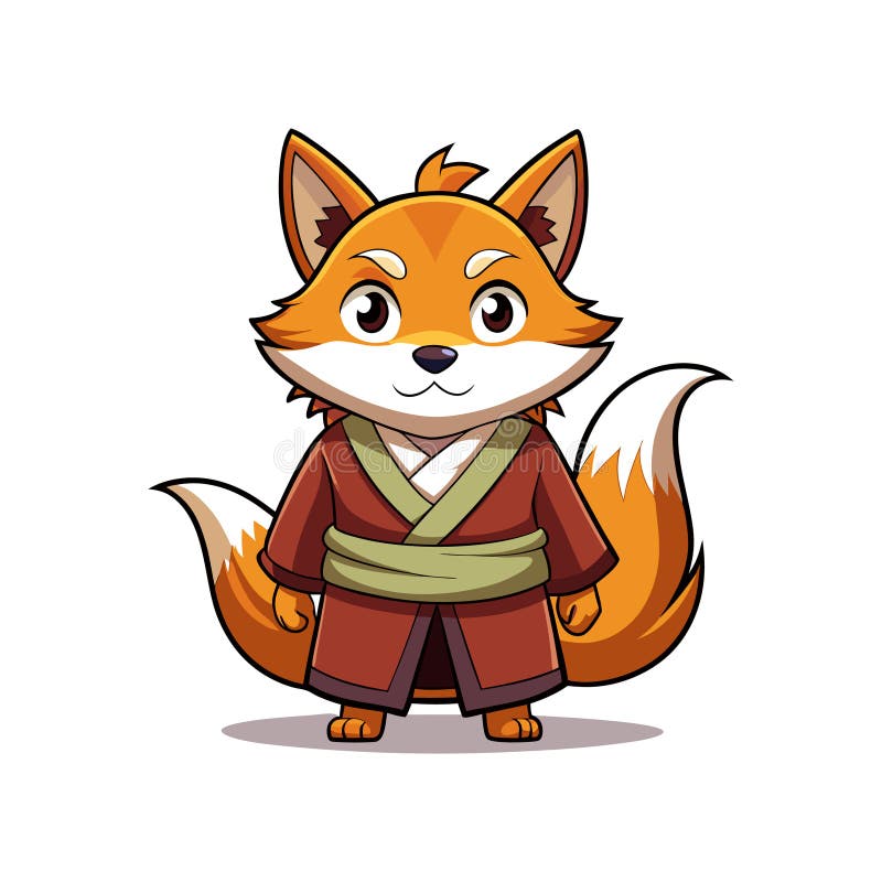 Dynamic Fox Imitating Obi Style Stock Vector - Illustration of colorful ...