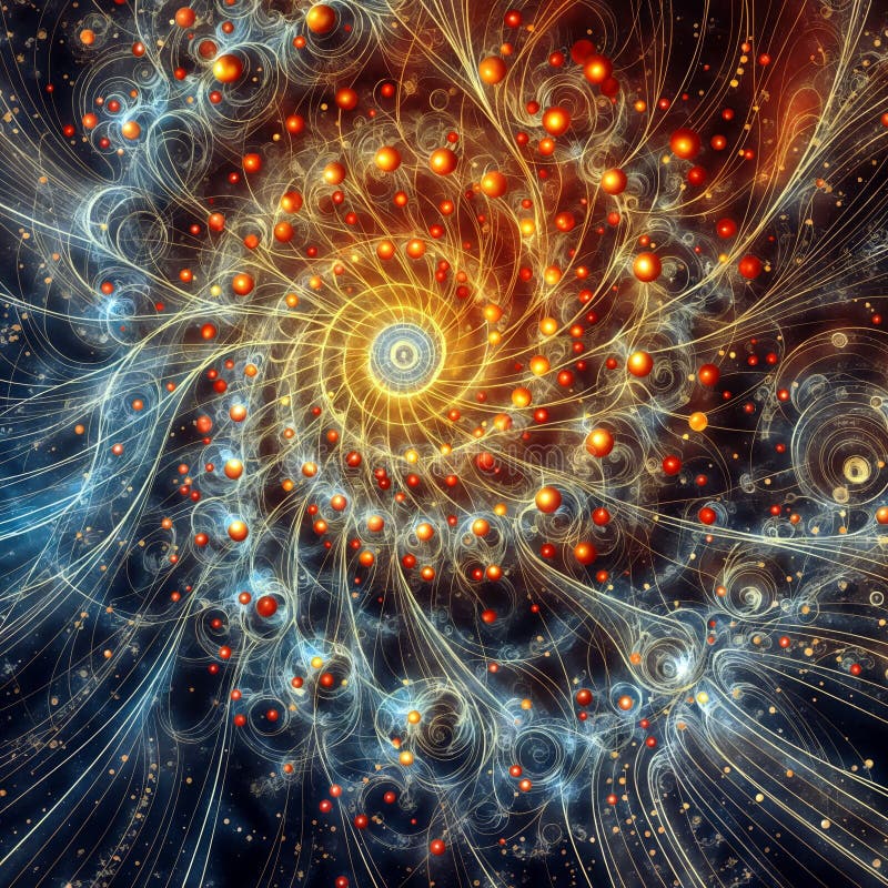 Dynamic Fractals: Spiraling Motion in Orange, Blue, and White ...