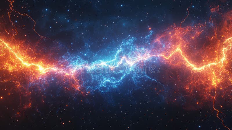 Dynamic Frame with Electrifying Lightning Discharges on a Dark ...