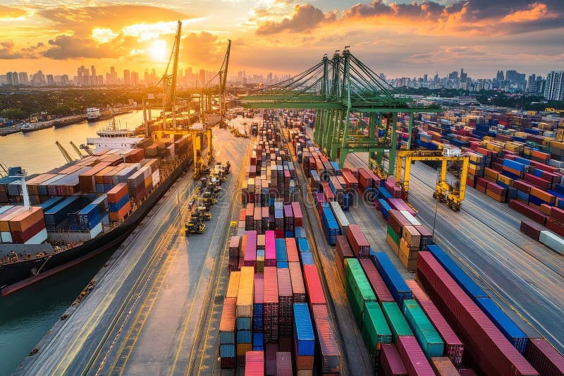 Dynamic Freight Forwarding Operations at a Bustling Port Linked To ...