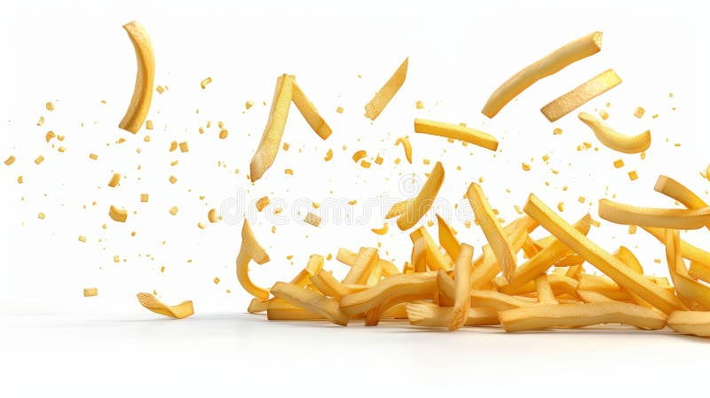 Dynamic French Fries Explosion, Generative AI Stock Image - Image of ...