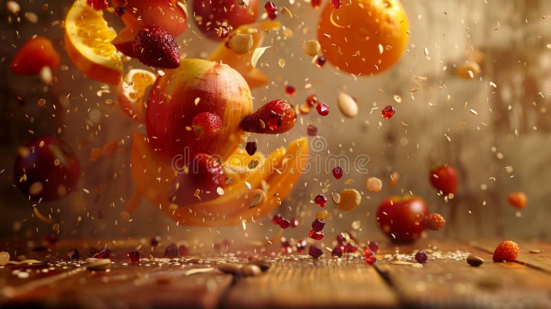 Dynamic Fruit Explosion, Generative AI Stock Image - Image of promotion ...