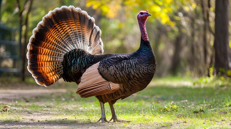 Dynamic Full-body Shot of a Turkey Proudly Displaying Its Feathers in a ...