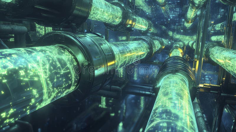 Dynamic Funding Pipelines Flowing through a Futuristic Cityscape Visual ...