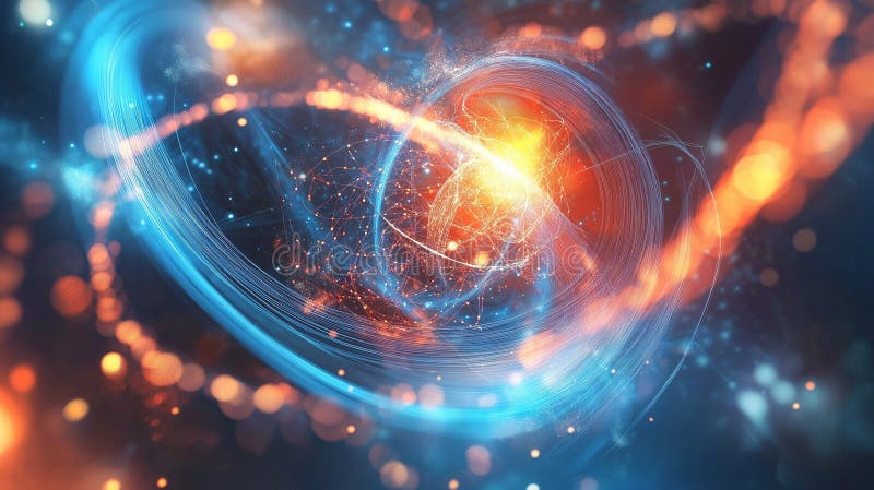 Dynamic Fusion of Swirling Energy Waves and Molecular Structures Stock ...