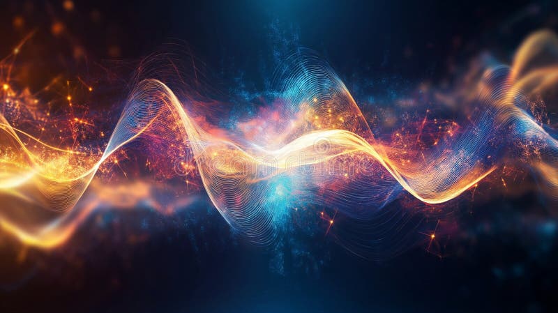 Dynamic Fusion of Swirling Energy Waves and Molecular Structures Stock ...