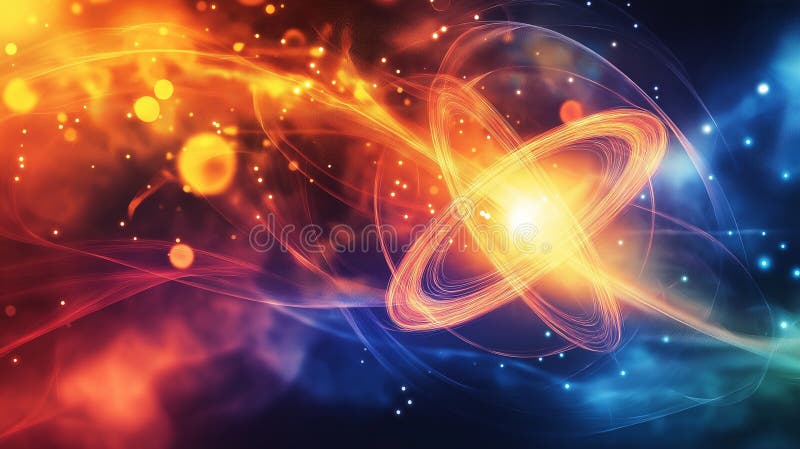 Dynamic Fusion of Swirling Energy Waves and Molecular Structures Stock ...