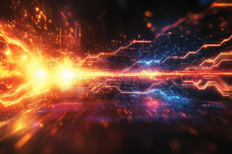 Dynamic Fusion of Vibrant Colors and Light Patterns in an Abstract ...