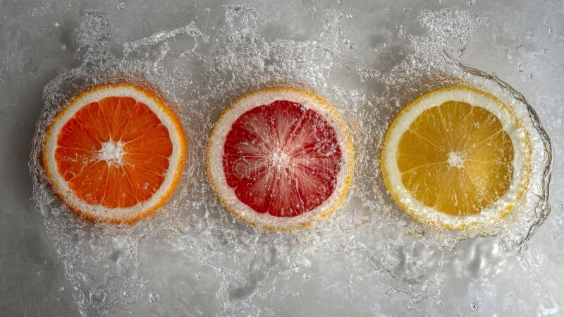 A Dynamic Fusion of Water and Juicy Slices of Oranges and Lemons ...