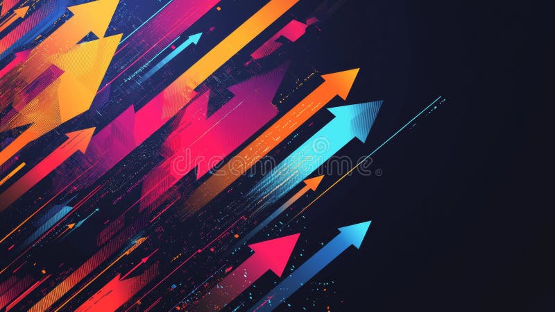 Dynamic Future-Oriented Digital Chart Showcasing Climbing Arrows and ...