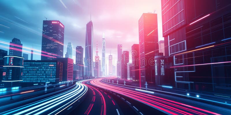 Dynamic Futuristic Cityscape Animation Loop a Stunning Animated ...