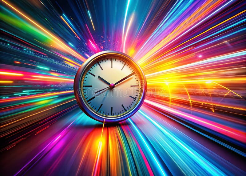 Dynamic Futuristic Clock a Vibrant Visual Representation of Modern ...