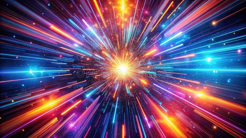 Dynamic Futuristic Data Explosion Wallpaper Neon Rays HyperSpeed Space ...