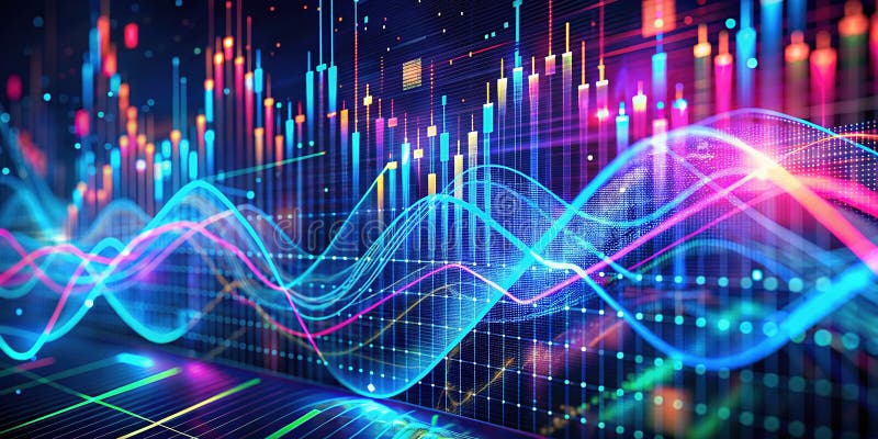 Dynamic Futuristic Forex Chart Background a Glowing 3D Abstract Wave ...