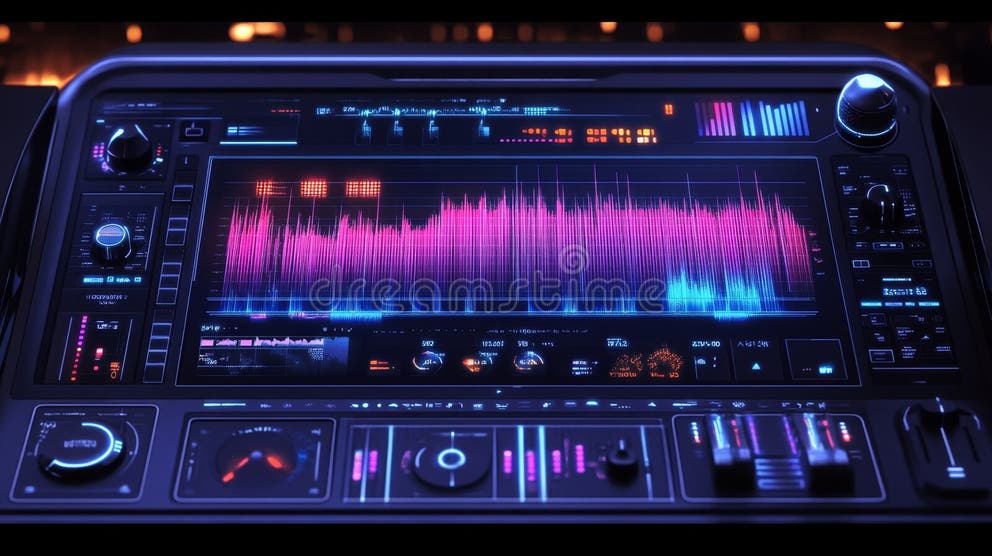 Dynamic Futuristic HUD Display with Equalizer Visualization Effects ...