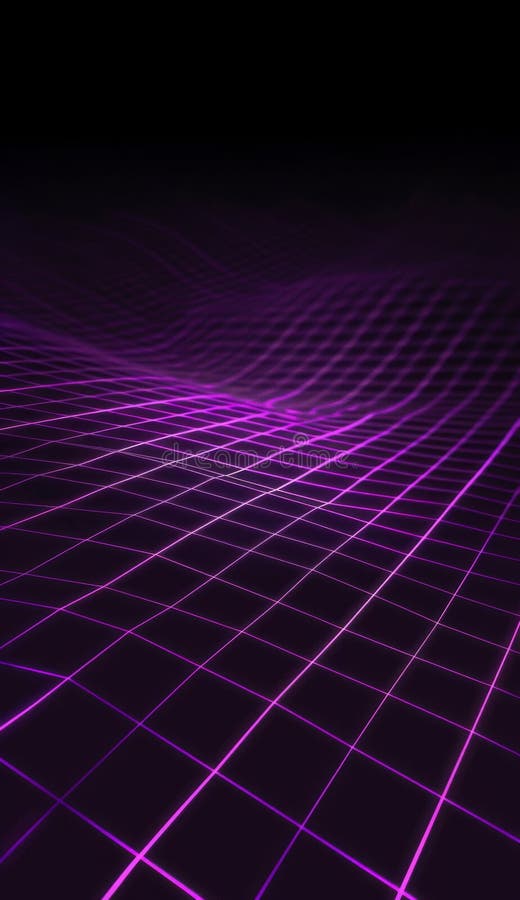 Purple Grid Pattern on a Black Background with a Futuristic and Digital ...