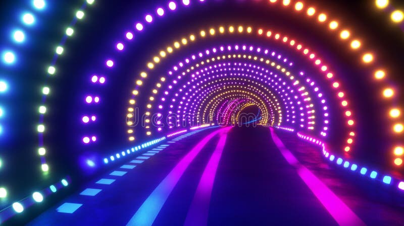 Dynamic Futuristic Race Track Lights in Motion Blur Create an ...