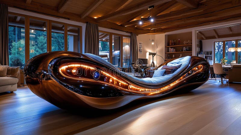 Dynamic Futuristic Sofa Designs Stock Photo - Image of integrated ...