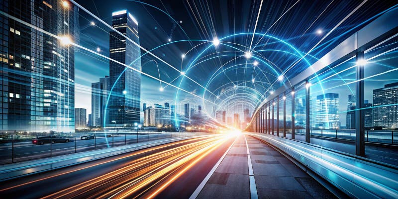 Dynamic Futuristic Tech Background Panoramic Digital Wallpaper ...