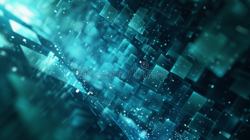 Dynamic and Futuristic Tech-inspired Background with Glowing Cubes and ...