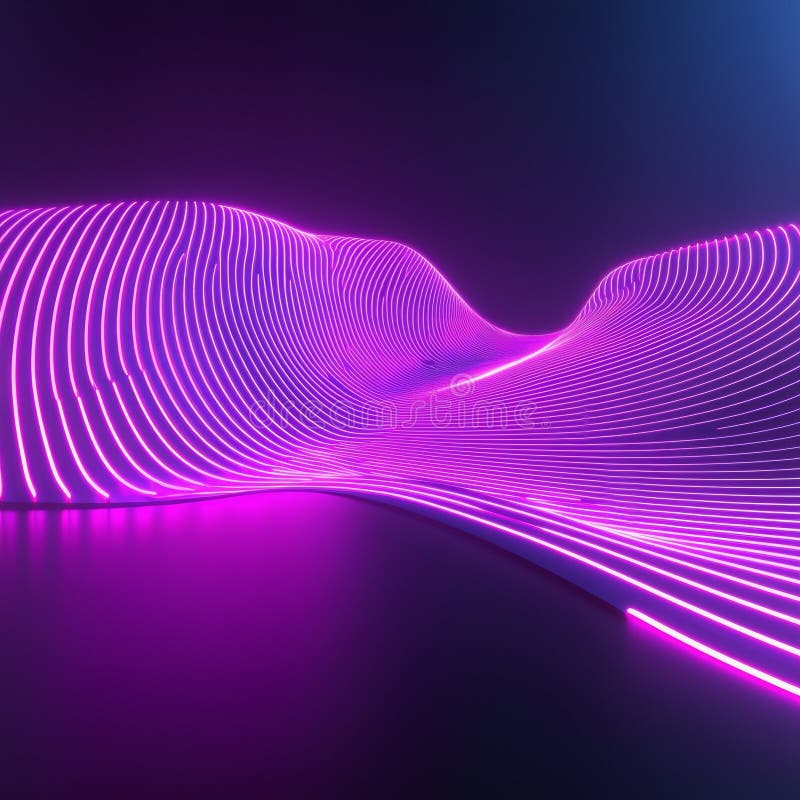 A Dynamic and Futuristic Visual Effect Created by Abstract Glowing ...