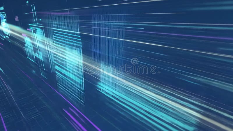 Futuristic Digital Data Stream with Dynamic Technological Abstract Patterns Generative AI Stock ...
