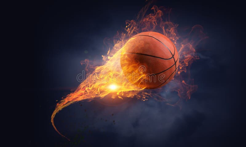 Ball burning in fire stock illustration. Illustration of ball - 119086483