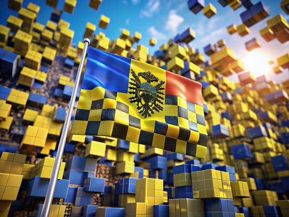 Dynamic Gelderland Flag Animation Abstract 3D Cube Loop for Backgrounds ...