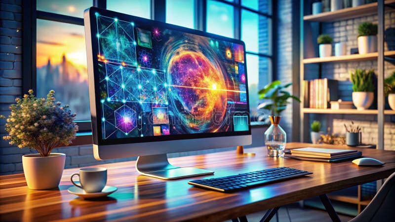 Dynamic Generative AI Workspace Visualization Modern Design Engaging ...