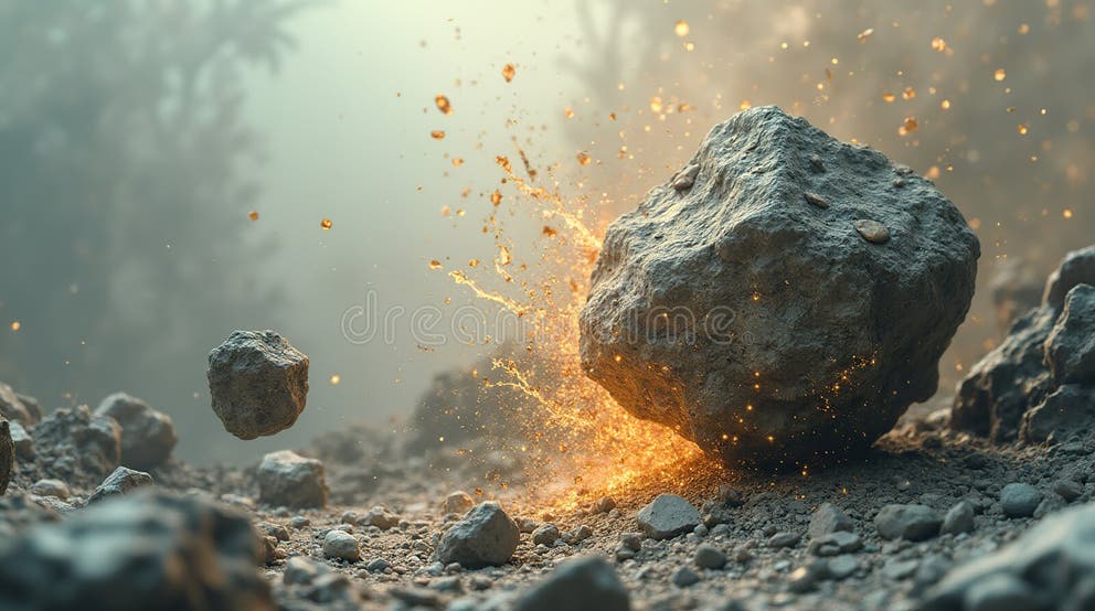 Dynamic Geological Transformation with Fracturing Rocks and Bright ...