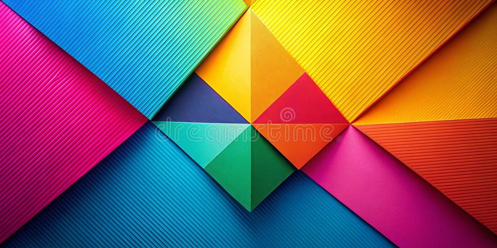 Dynamic Geometric Abstract Art with Bold Colors and Subtle Shadows a Striking LeftAligned ...