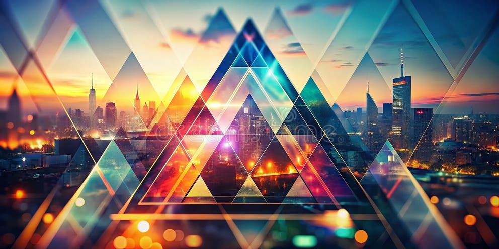 Dynamic Geometric Abstract Background a Double Exposure of Modern Polygons for Striking Visual ...
