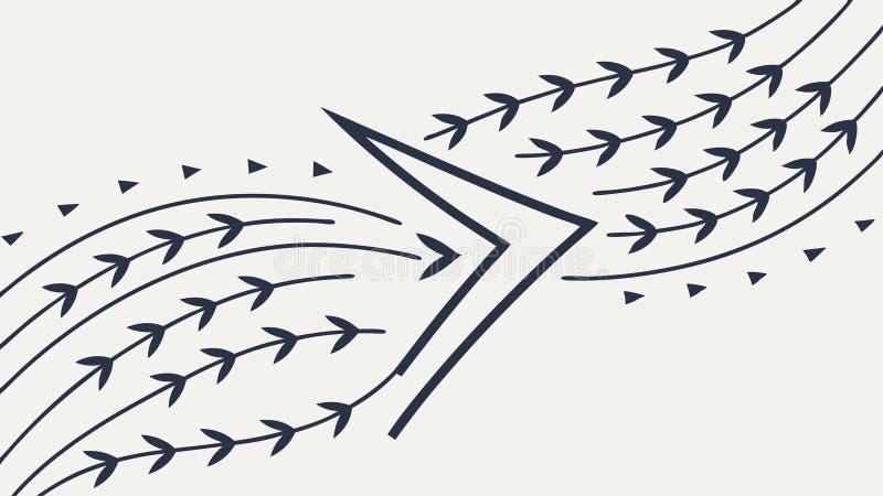 Dynamic Geometric Arrow with Flow Lines, Vector Design Generative AI ...