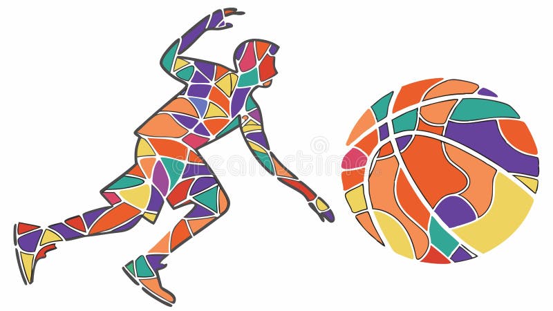 Dynamic Geometric Basketball Player in Action, Vector Design Generative ...