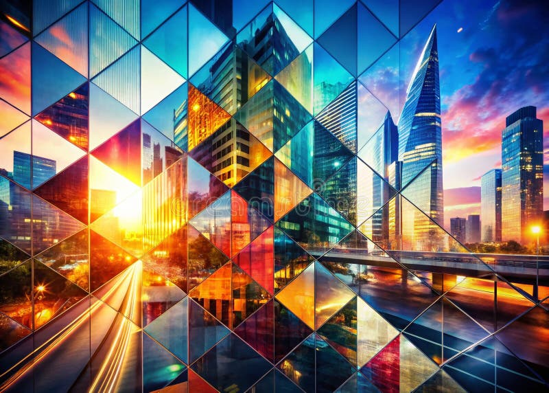 Dynamic Geometric Double Exposure Background Design for Marketing ...