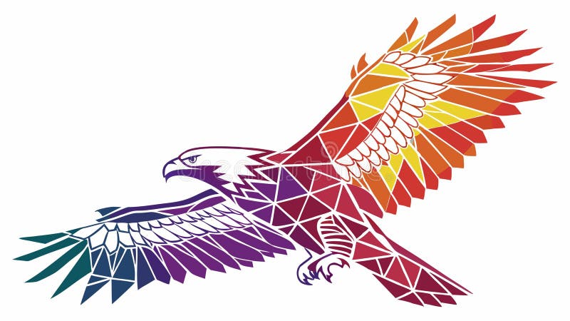 Dynamic Geometric Eagle in Flight Abstract Art, Vector Design ...