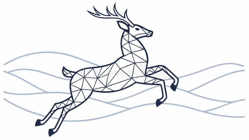 Dynamic Geometric Leaping Deer Vector, Graceful Wildlife Art, Vector ...