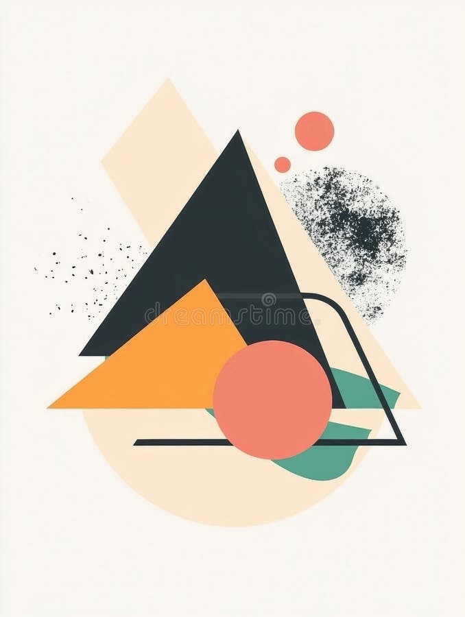 Dynamic Geometric Logo Featuring Triangles and Circles in Modern Color ...