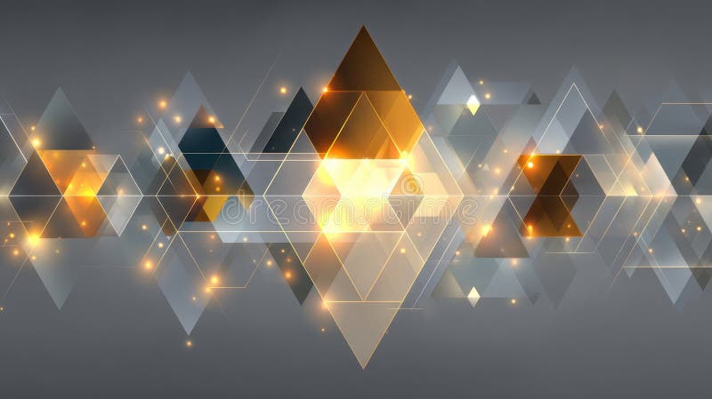 Dynamic Geometric Patterns in Golden Hues Abstract Art Digital Design ...