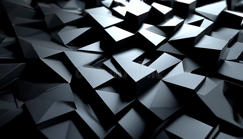 Dynamic Geometric Shapes Create a Mesmerizing Black Surface Display ...