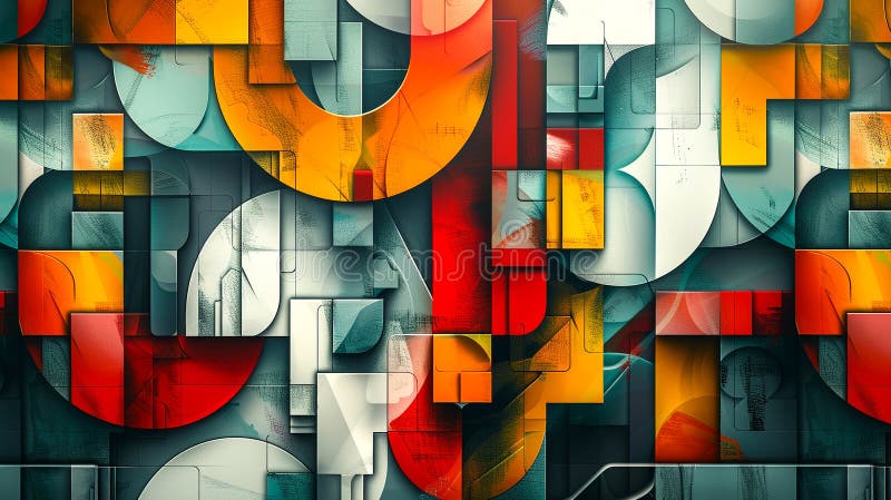 Dynamic Geometric Shapes Intertwine in Vivid Colors To Create an ...