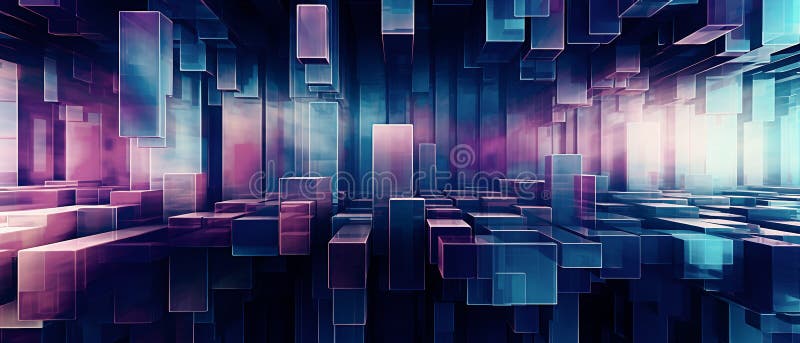 Dynamic Geometric Shapes in Ultraviolet Style. Metallic Rectangles ...