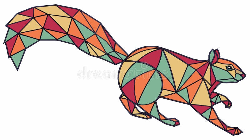 Dynamic Geometric Squirrel, Modern Wildlife Illustration, Vector Design ...